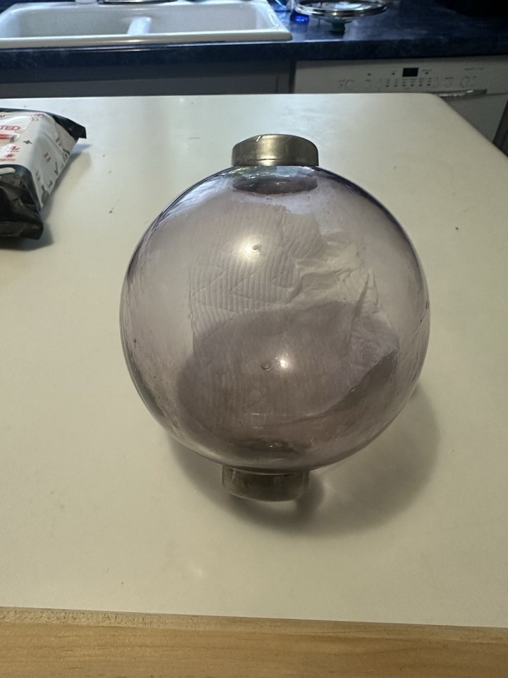 Amethyst Purple Glass Lightning Rod Globe with Collars Beautiful Piece ...