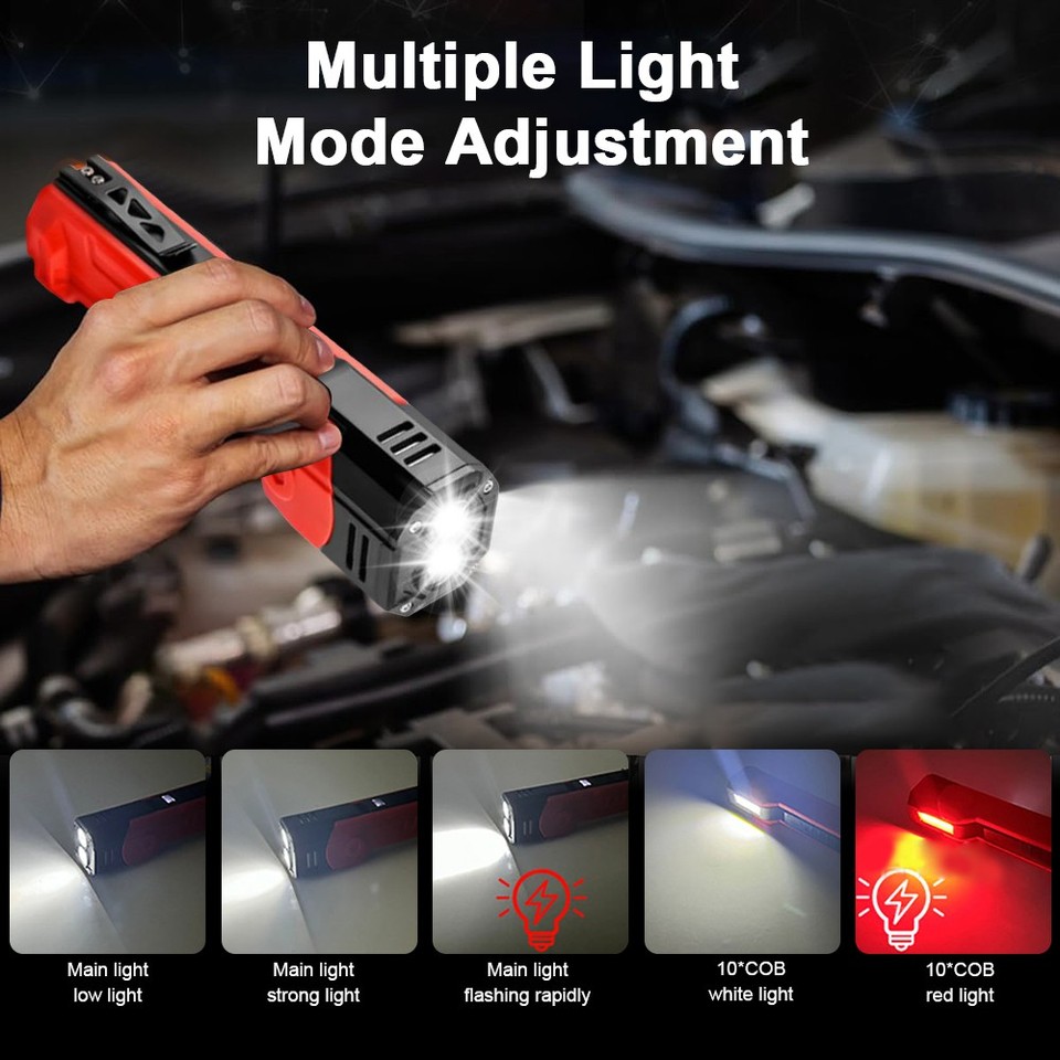 Rechargeable LED COB Work Light Mechanic Flashlight Lamp Magnetic Base ...