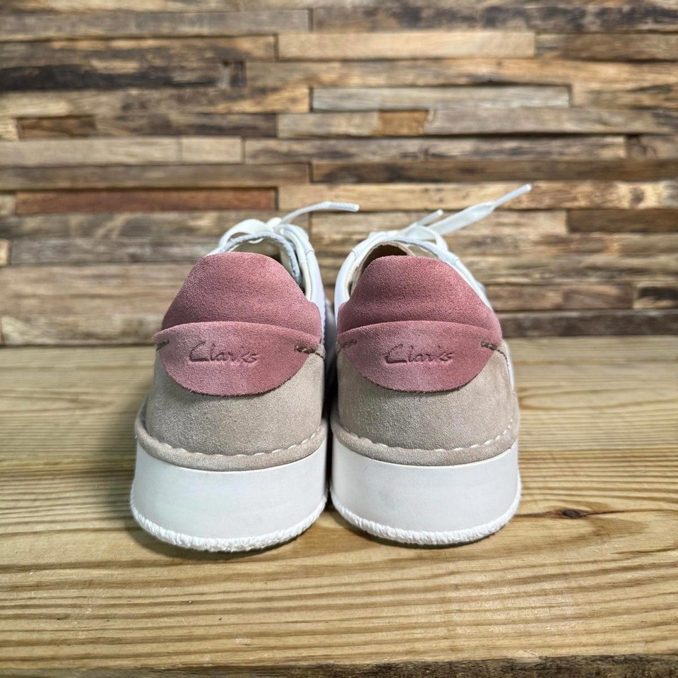 Clarks Craft Cup Lace White Rose Combi Everyday Casual Sneakers Size 9 ...