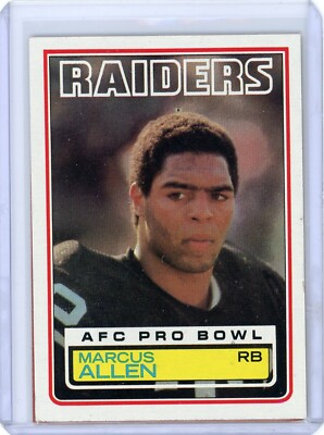 1983 Topps Marcus Allen Rookie Rc Card NFL HOF Raiders Chiefs USC ...
