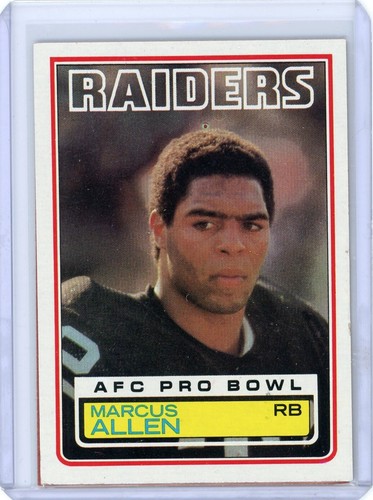 1983 Topps Marcus Allen Rookie Rc Card NFL HOF Raiders Chiefs USC ...