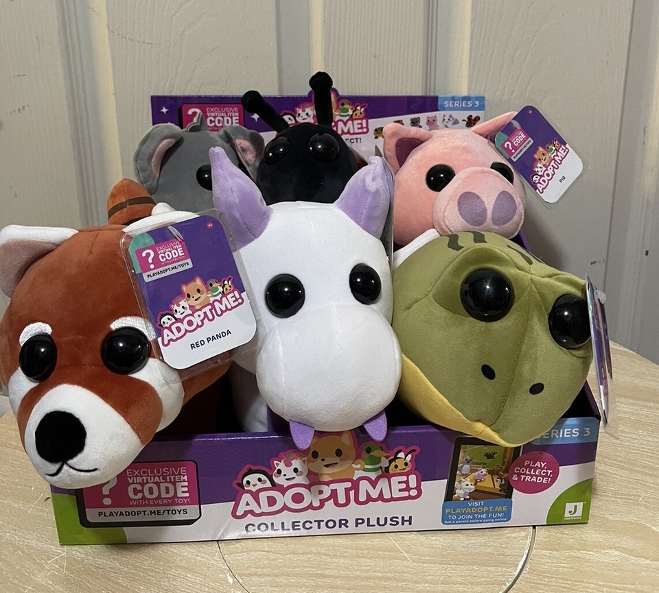 Adopt Me Plush Series 3 Dragon Pig Bullfrog Panda Koala Ladybug 8" Set ...