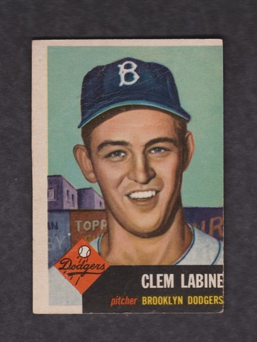 1953 Topps Baseball Card #14 Clem Labine Brooklyn Dodgers VG Miscut ...