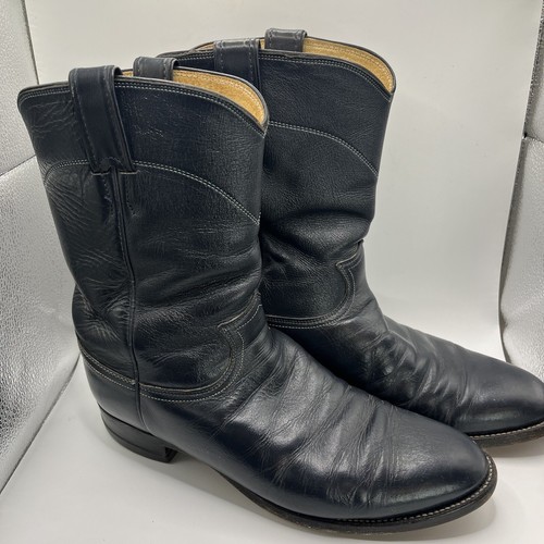 Justin Roper Cowboy Boots Men’s Size 9.5 Navy | eBay