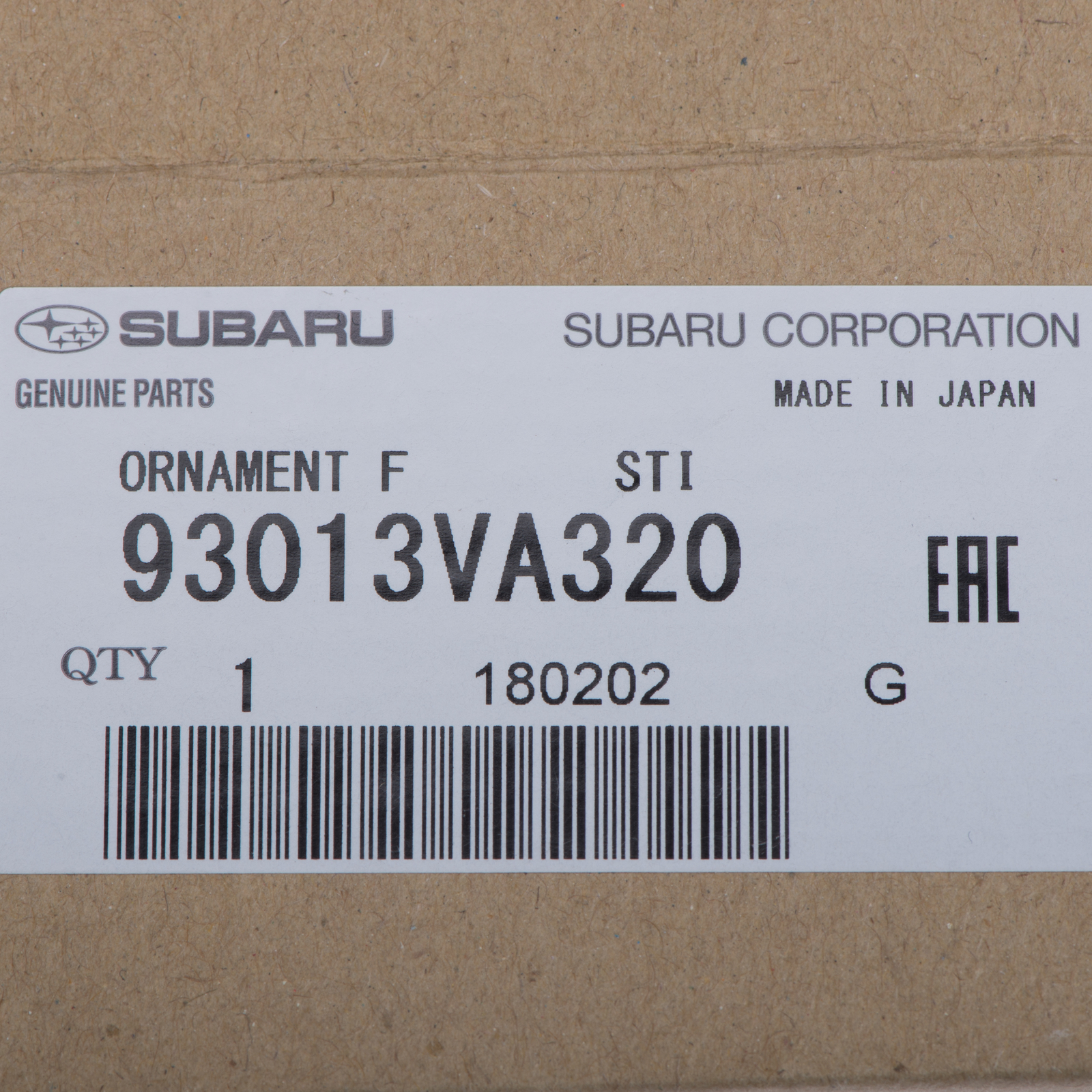 OEM 2017-2018 Subaru STI Type RA Front Grille Emblem Nameplate NEW ...
