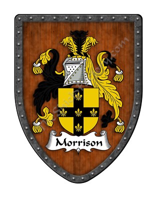 Morrison Family Custom Crest Coat of Arms Hanging Shield SH503P-DG-HG ...