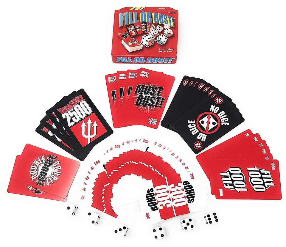 Fill Or Bust Dice Card Game Bowman Games 2222 Family Party Fast Press ...