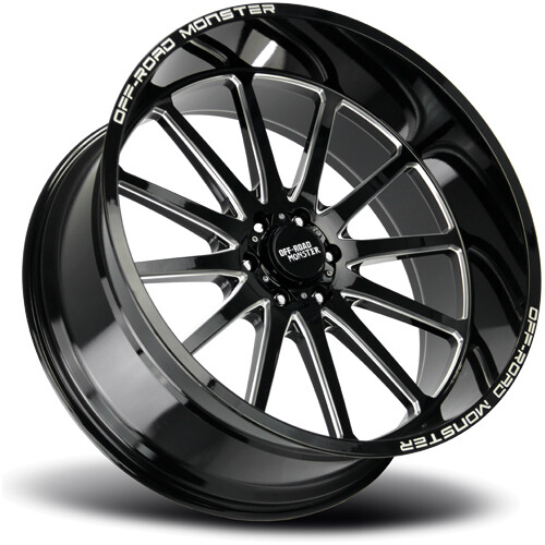 (4) Off-Road Monster M26 26x12 6x5.5" -44mm Black/Milled Wheels Rims 26 ...