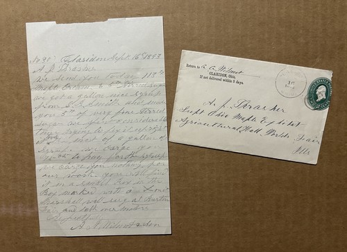 Mr 37th 1893 Columbian Exposition Letter Ohio Maple Exhibit Wilmot ...