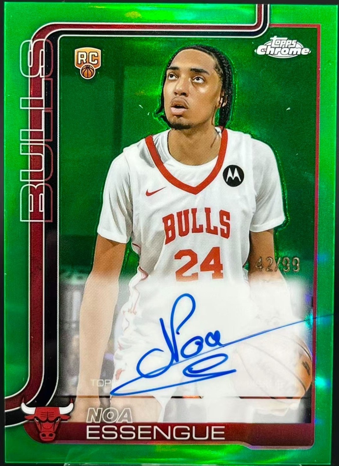 2025-26 Topps Chrome - Rookie Autographs Noa Essengue #TCAR-NE Green ...