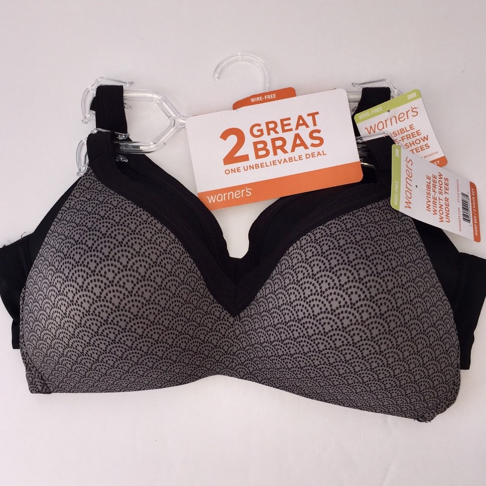 Warner's Bra Wirefree Padded Seamless Cup Invisible Lined TWO 2 TShirt ...