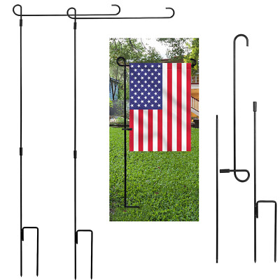 Weatherproof Garden Metal Flag Stand Banner Flagpole Outdoor Lawn Holds ...