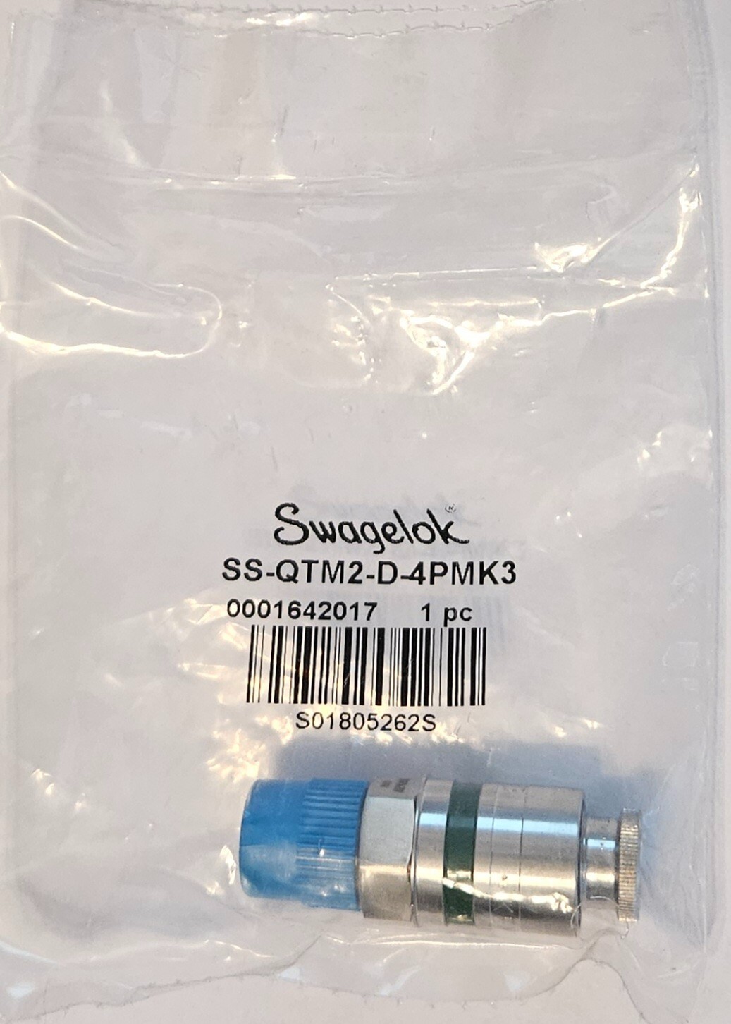 Swagelok SS-QTM2-D-4PMK3 Stainless Steel PTFE Quick Connect Stem 1/4 ...