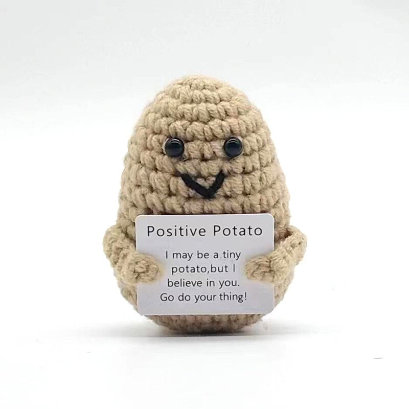 Positive Card Funny Positive Potato Cute Handmade Wool Knitted Hug ...