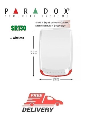 Paradox SR130 | Wireless Outdoor Siren with Built-in Strobe Light | eBay