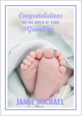 PERSONALISED NEW BABY GRANDCHILD GREAT GRANDPARENTS CONGRATULATIONS ...