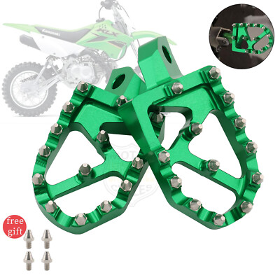 Wide Foot Pegs Foot Rest For Kawasaki KDX250 KDX200 KX500 KDX220R KX125 ...
