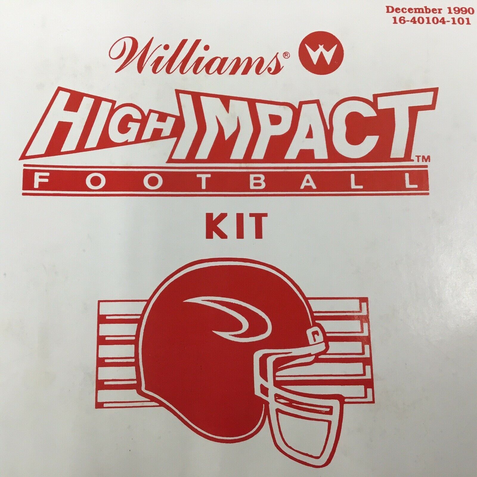Williams High Impact Football Kit Arcade Game Manual Schematics Packet ...
