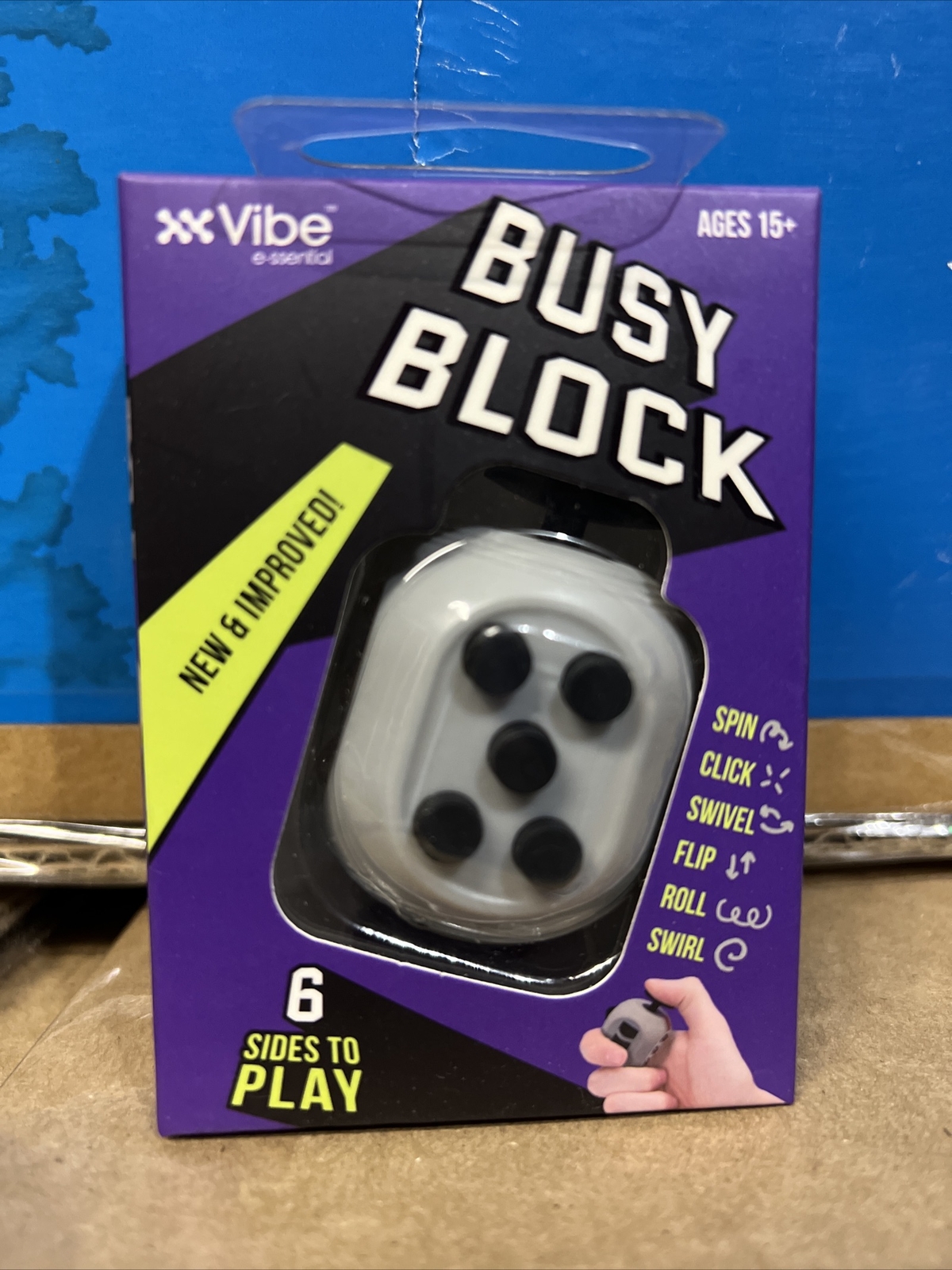 Busy Block Fidget Toy - Spin Click Swivel Flip Roll Swirl | eBay