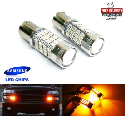 2 Amber 382 P21W 1156 BA15s Bulb SAMSUNG LED 40W Signal Indicator Side ...