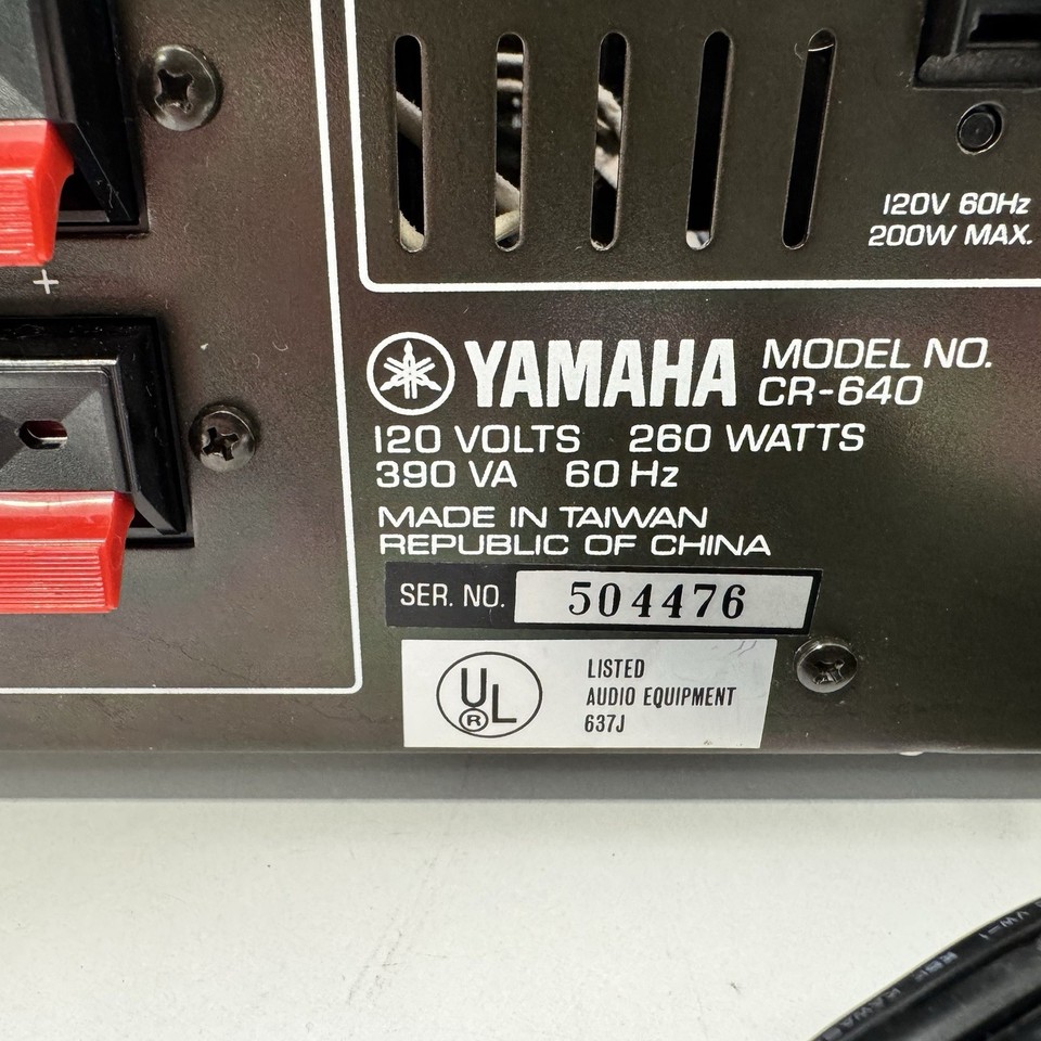 Yamaha CR-640 Natural Sound Stereo Receiver See Video Works Nice ...