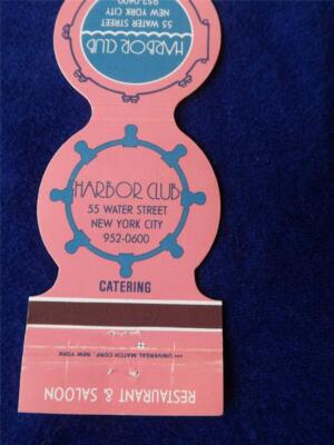 HARBOR CLUB RESTAURANT SALOON CATERING WATER STR NEW YORK ADVERTISING ...
