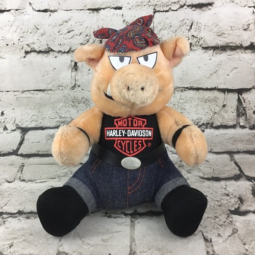 Harley Davidson Motorcycles Biker Hog Pig Plush 10” Collectible Stuffed ...
