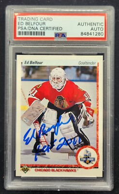 ED BELFOUR 1990-91 UD #55 Signed Autograph RC with HOF PSA/DNA ...