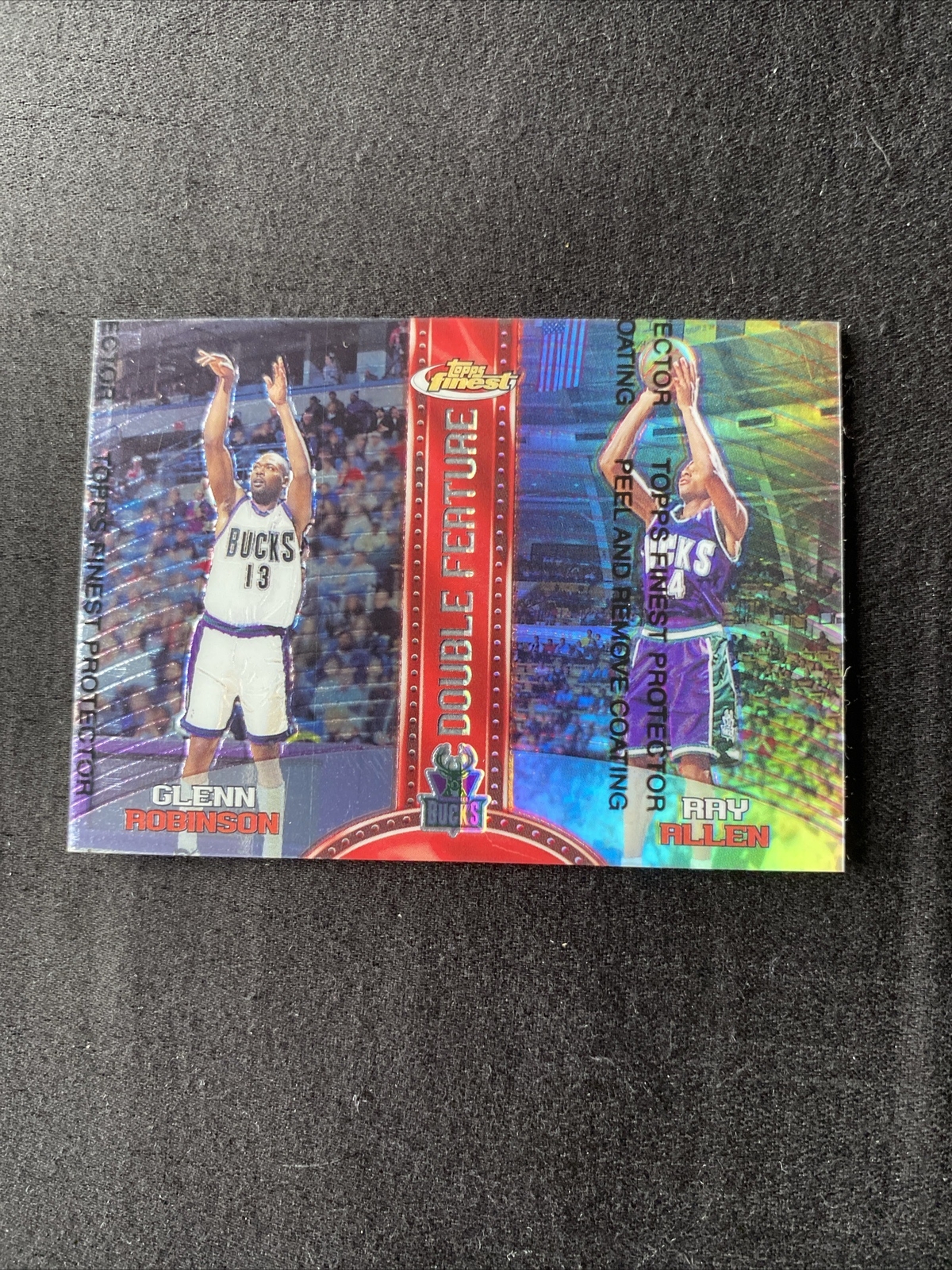 1999-00+Topps+Finest+-+Double+Feature+Refractor+Right+%23DF5+Ray+Allen ...