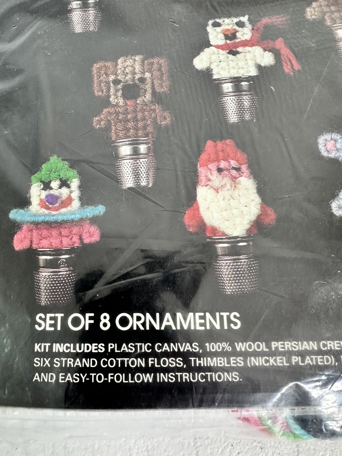 Vintage Bucilla Needlepoint Kit 60567 Christmas Ornaments Thimbles Wool Yarn Cra | eBay