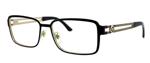 VERSACE VE 1236 1377 55mm Black Gold Eyeglasses Frames Only Italy ...