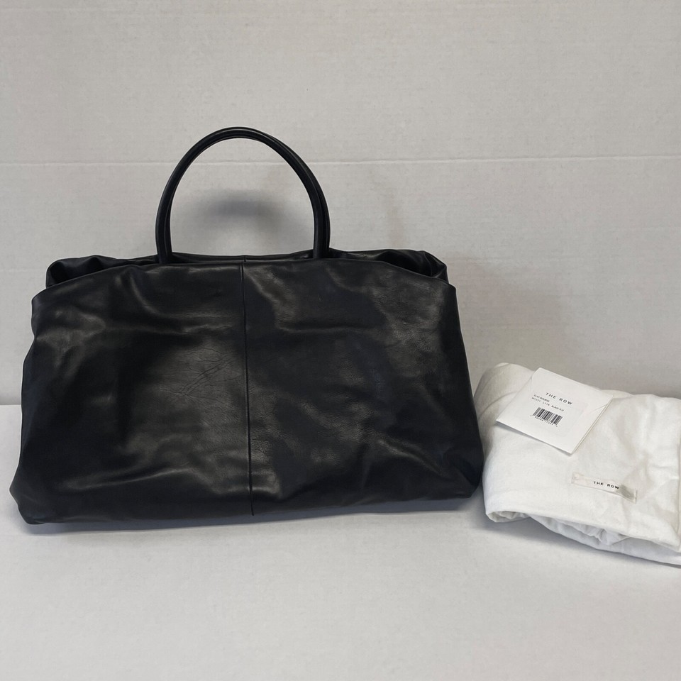 THE ROW Elio Bourse Bag in Black Leather | eBay
