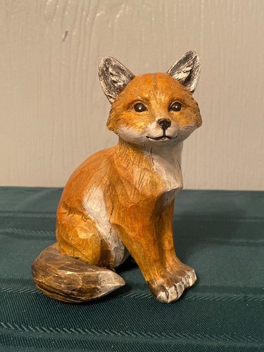 Vintage Collectable Resin Animal Figure Fox Red Fox Statue Figurine 6 ...