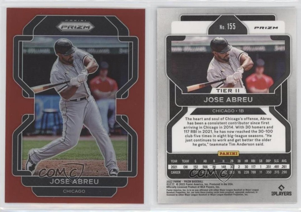 2022 Panini Prizm Tier II Red Prizm Jose Abreu #155 0bt4 | eBay