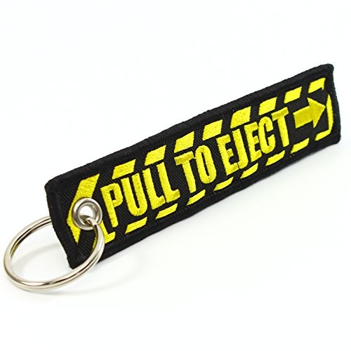PULL TO EJECT Key Chain - Black/Yellow | eBay