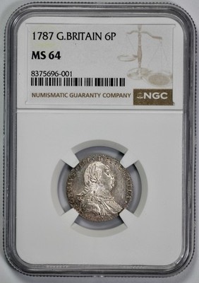 1787 Great Britain Silver 6p Sixpence NGC MS 64 | eBay