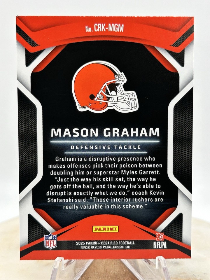 2025 Certified Mason Graham RC CERTIFIED ROOKIES #CRK-MGM Browns Rookie ...