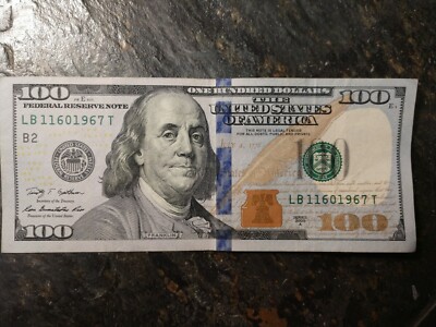 $100 Dollar Note 2009A Serie Birth Date Year Serial LB11601967T ...