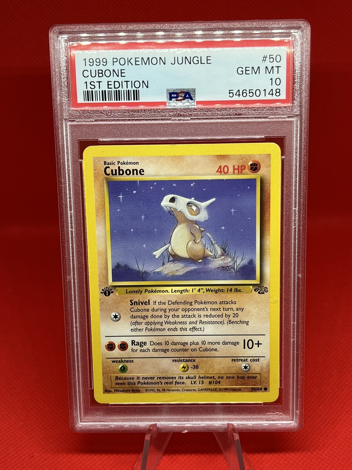 1999 Cubone Pokemon Jungle #50 - Gem Mint - 1st Edition - PSA 10! | eBay