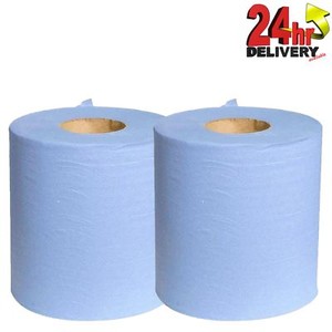 Jumbo Blue Poly Wiping Rolls Pack Of 2 1000 Sheets Each Roll Tear Off ...