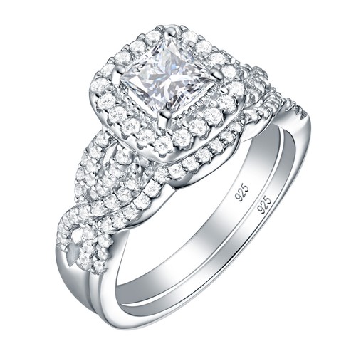 1.4CT Wedding Engagement Bridal Ring Sefor Women AAAAA CZ Solid ...