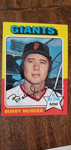 1975 TOPPS SIGNED AS CARD BOBBY MURCER SAN FRANCISCO GIANTS YANKEES ...