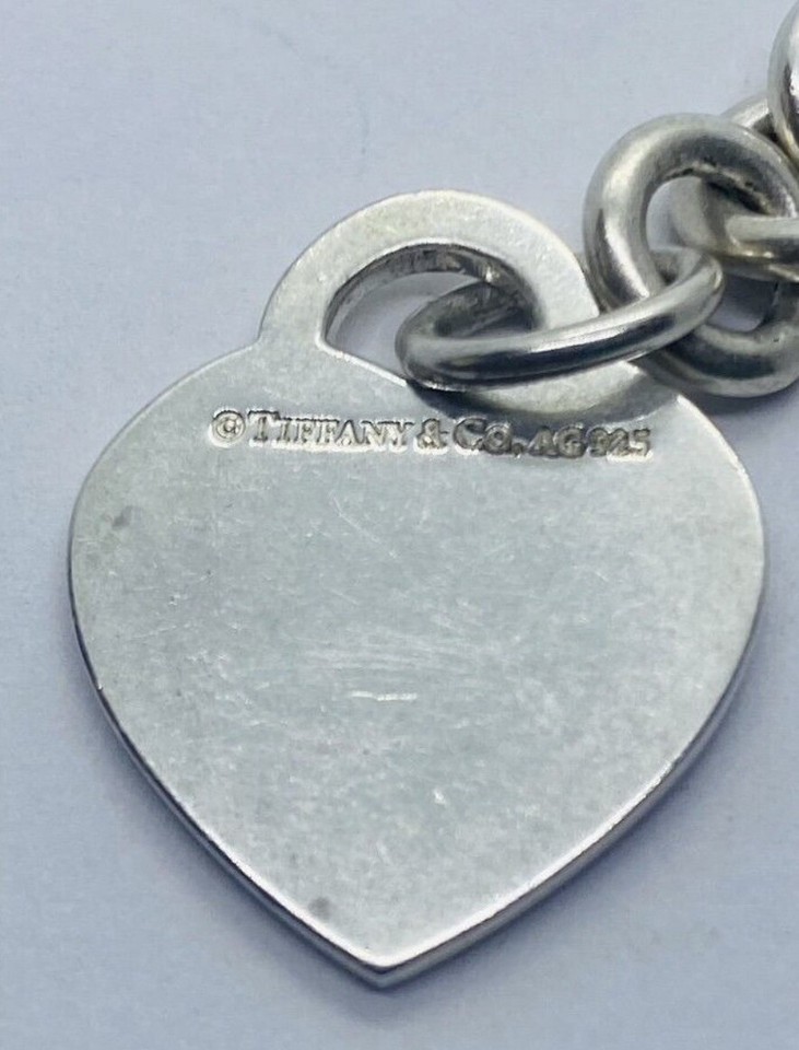 Return to Tiffany Heart Tag Key Ring - Sterling Silver 925 Measures 3. ...