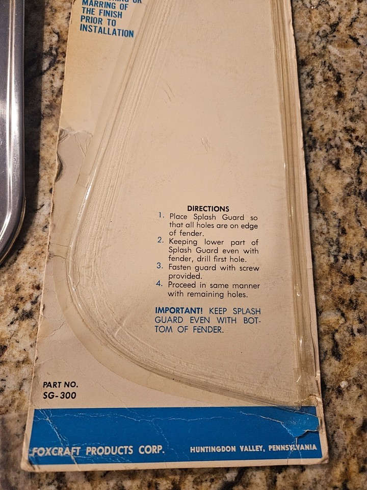 NOS Foxcraft Chevrolet impala Stainless Steel splash guards mug flaps ...