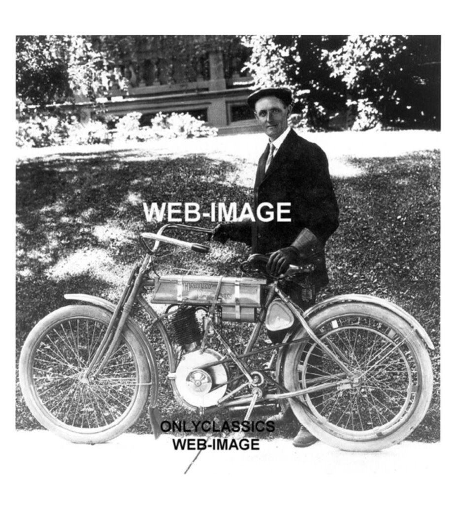 1908 HARLEY DAVIDSON WALTER MANUFACTURER VINTAGE MOTORCYCLE DEALER 8X10 ...