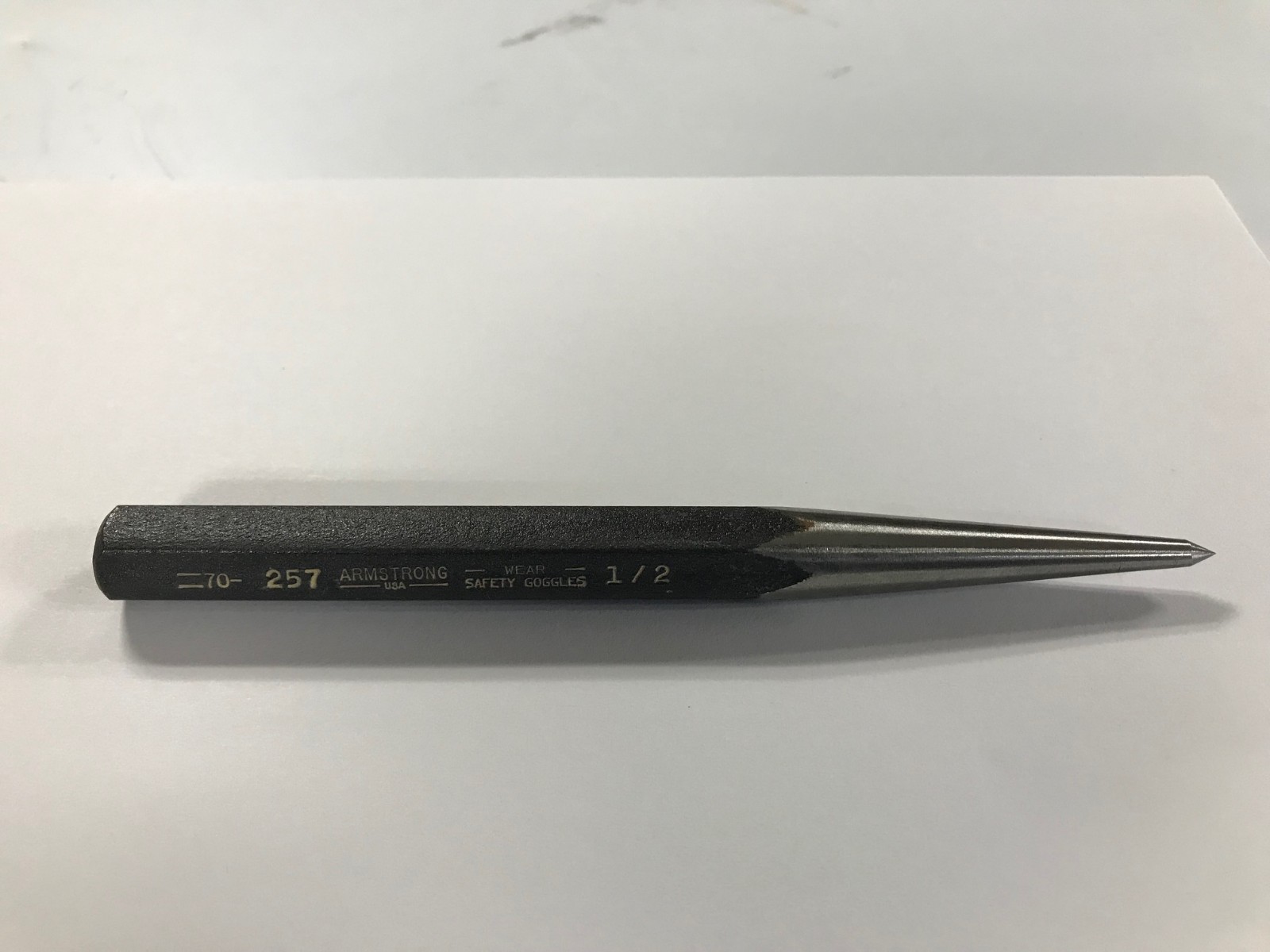 Armstrong 70-257 1/2" Prick Punch 6" Overall Length NOS USA Made for ...