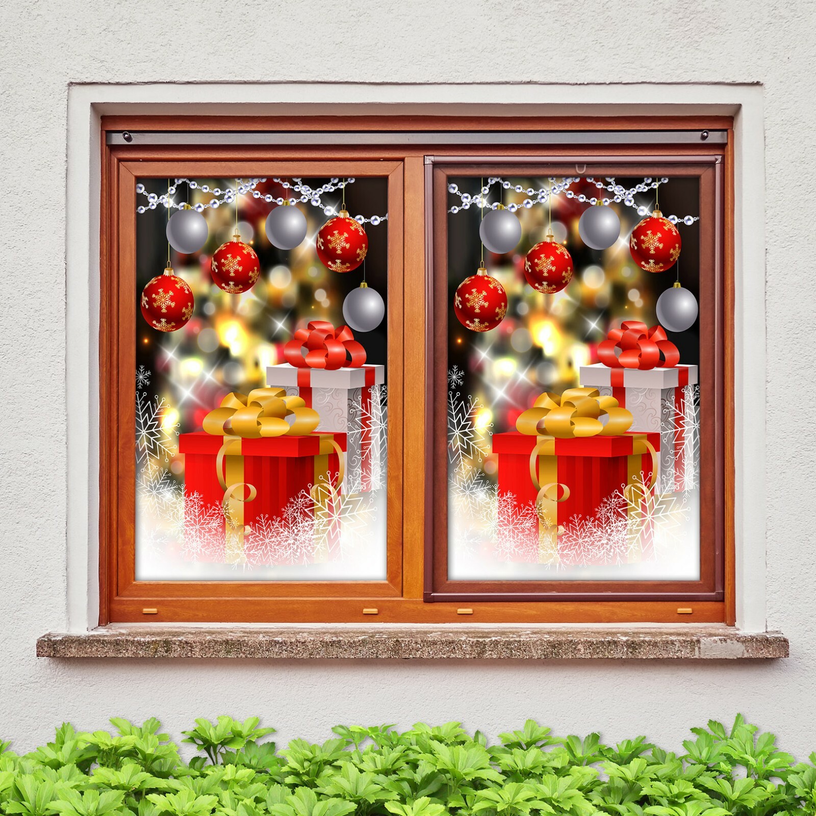 3D Red Ball O238 Christmas Window Film Print Sticker Cling Stained ...