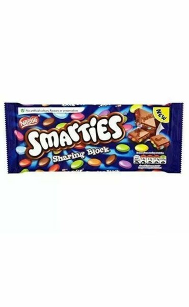 Nestle Smarties Milk Chocolate Bar 100g Sharing Block for sale online ...