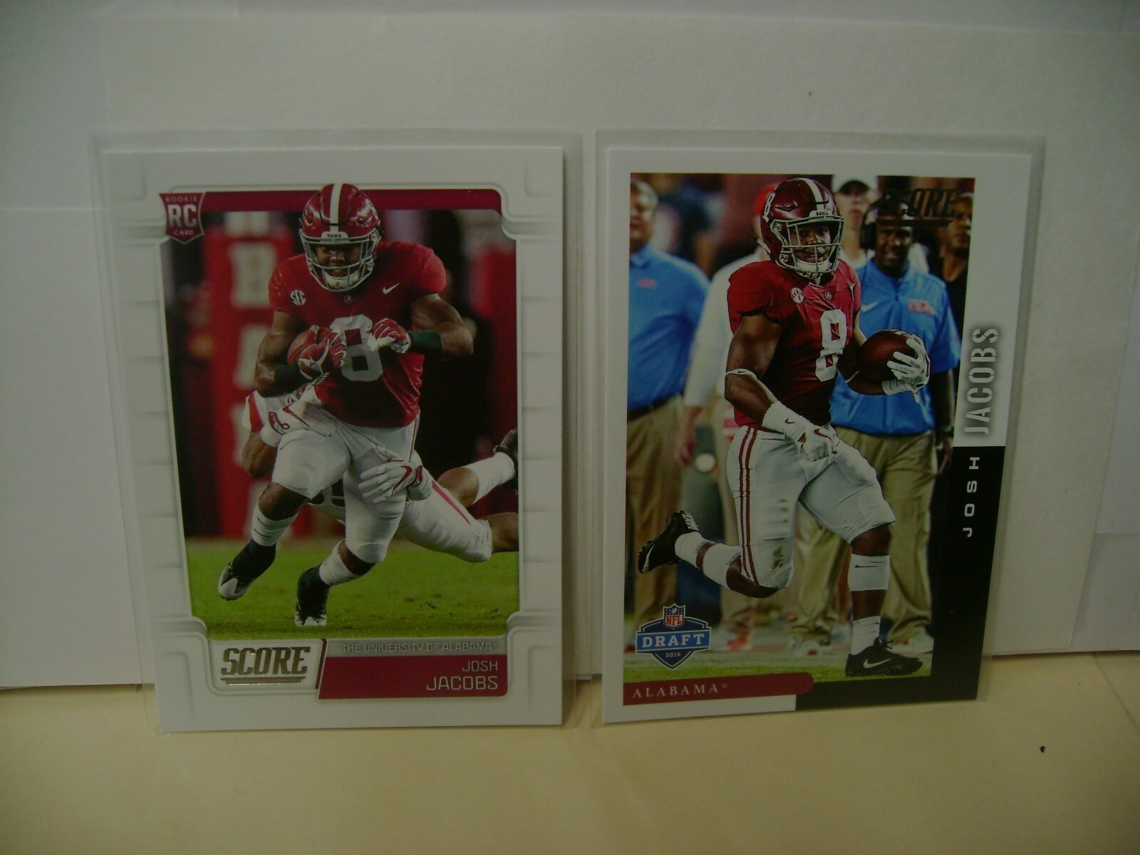 JOSH JACOBS 2019 ROOKIE LOT PANINI SCORE #383 PANINI SCORE NFL DRAFT # ...