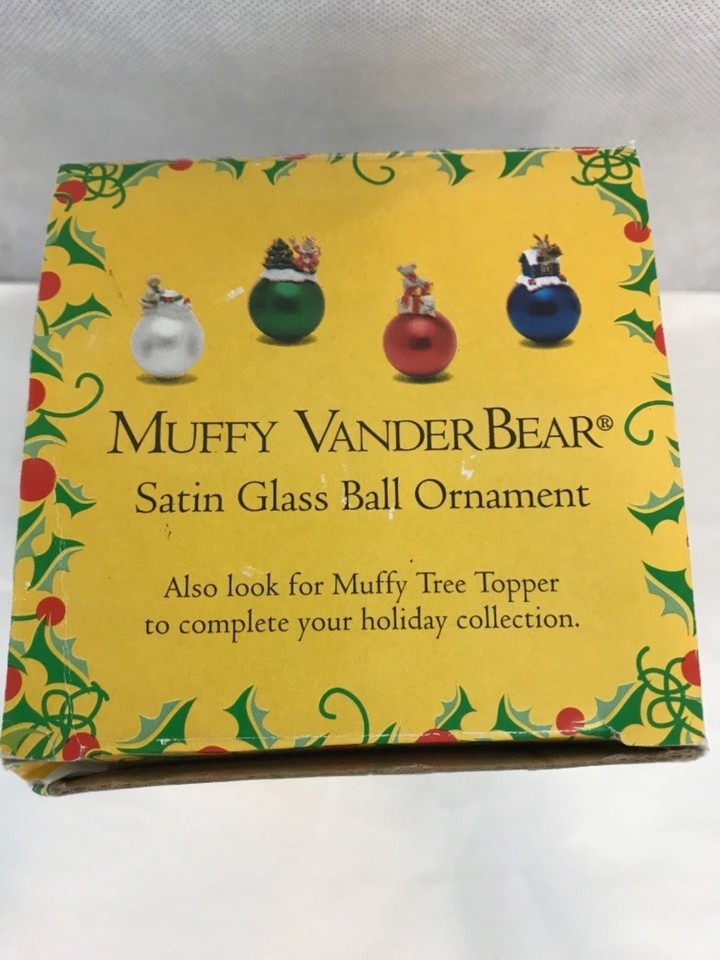 Muffy Vander Bear MUFFY MOUSE Red Satin Glass Ball Ornament Collectible ...